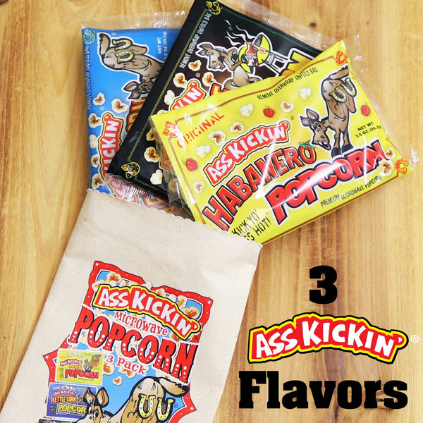 Ass Kickin’ Popcorn 3 Pack Assortment – JJs Designs & Boutique