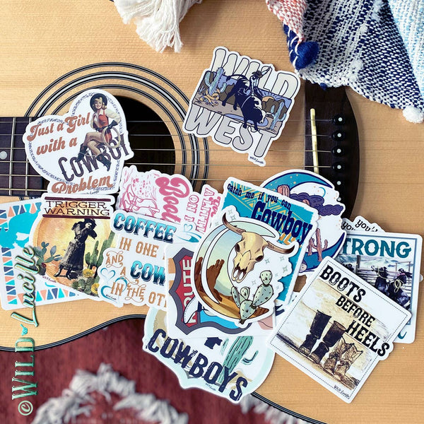 Wild Lucille Apparel - Western Sticker Decals - 50 Assorted Cowgirl Th ...